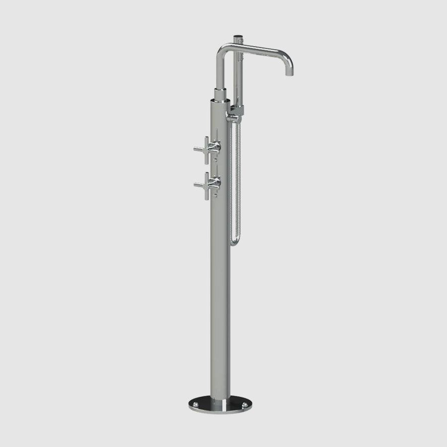 Rubinet Genesis Floor Mount Tub Filler with Hand Held Shower – Roman ...